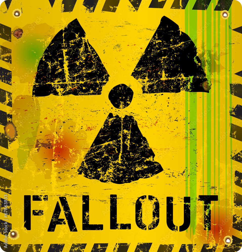 nuclear fallout warning sign, vector illustration Stock Vector | Adobe ...
