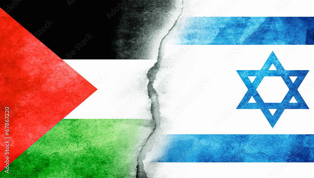 Illustration of merged Palestinian and Israeli flag Stock-Foto | Adobe ...