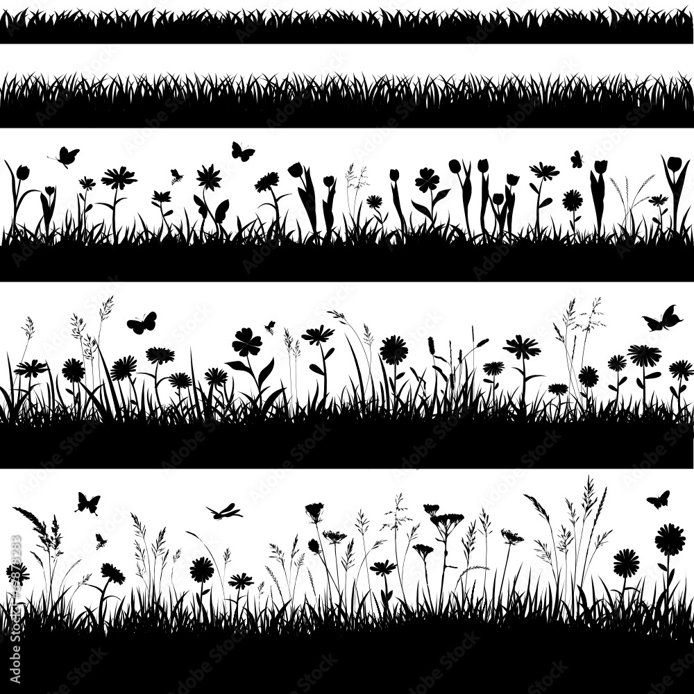 Blumenwiese Vektor Stock Vector | Adobe Stock