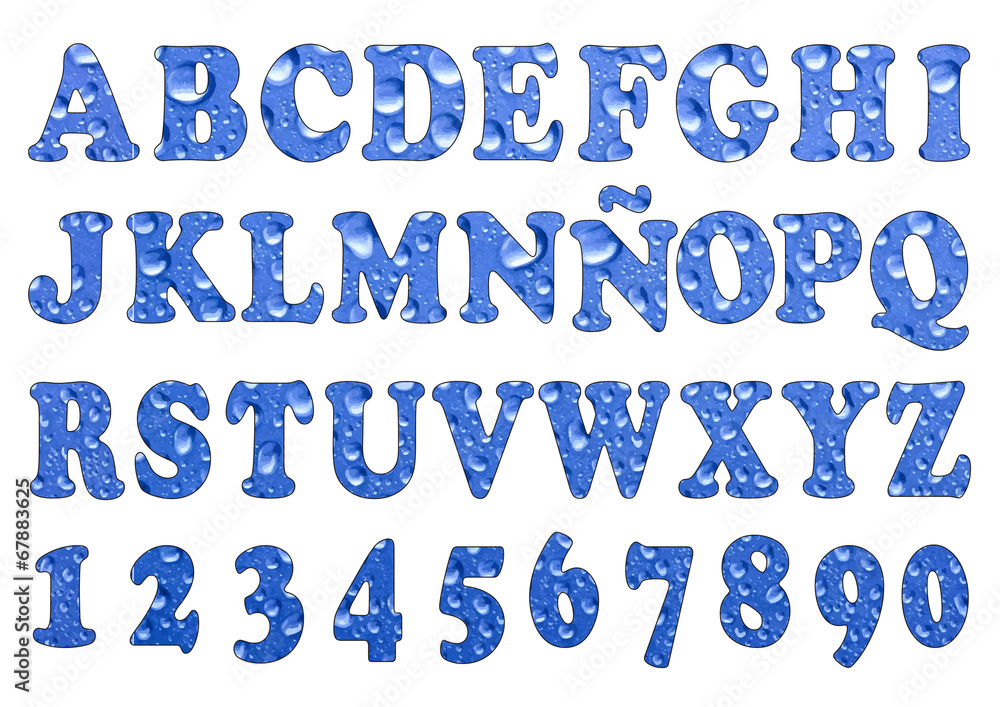 Vetor de LETRAS GOTAS DE AGUA do Stock | Adobe Stock
