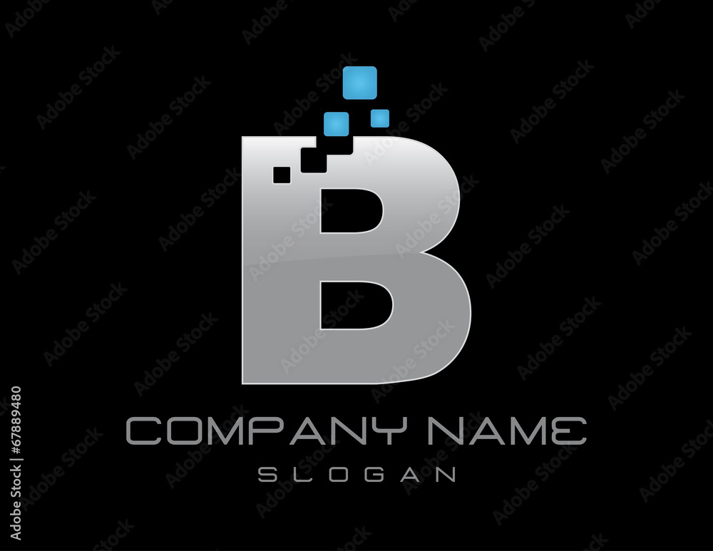 Techno letter B Stock Vector | Adobe Stock
