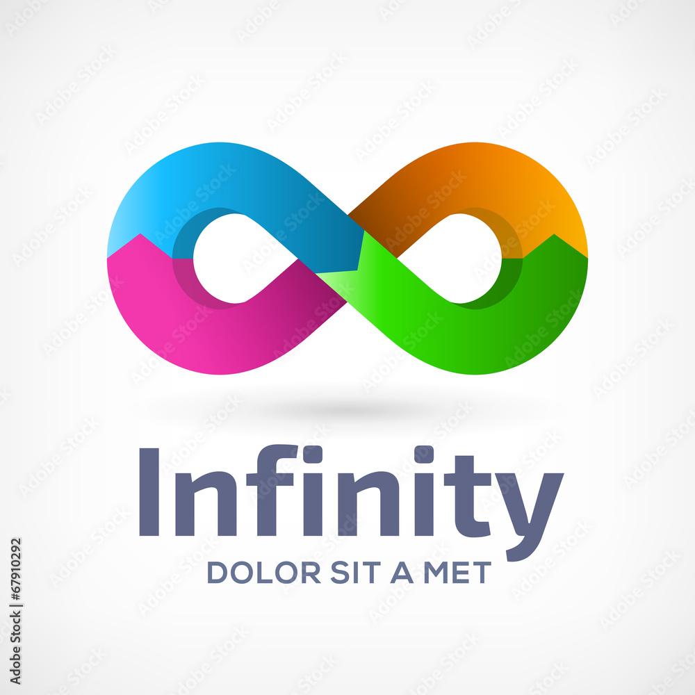 Infinity loop logo design template icon with arrows. Stock Vector ...