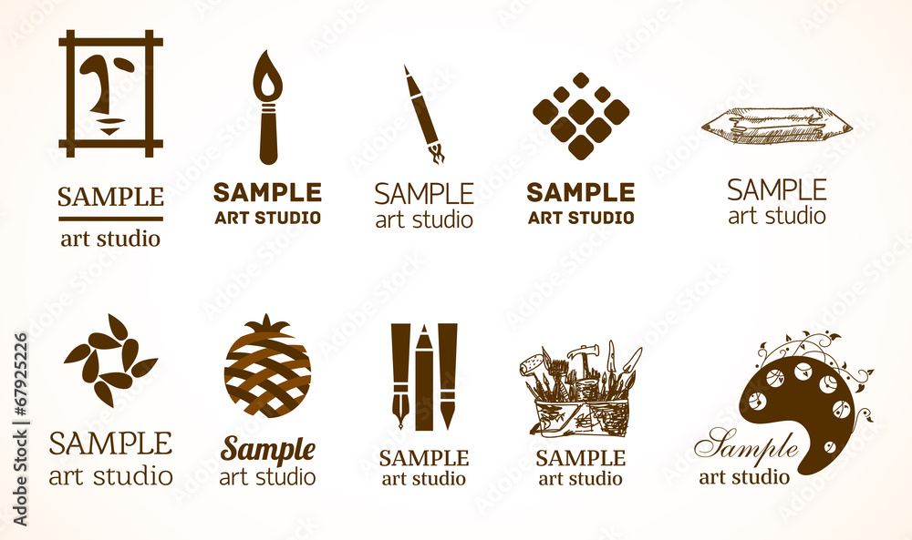 Signs for art studio Stock Vector | Adobe Stock