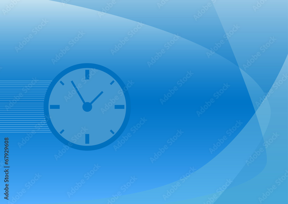 Blue desktop background with mechanical clock Stock Vector | Adobe Stock