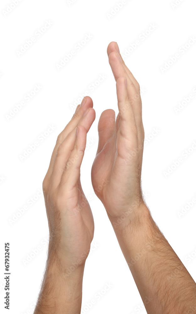 Clapping hands isolated on white background Stock Photo | Adobe Stock