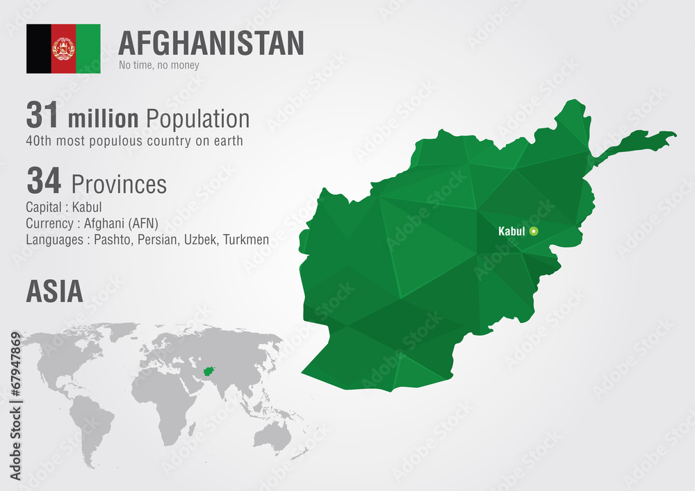 Afghanistan world map with a pixel diamond texture. Stock Vector ...