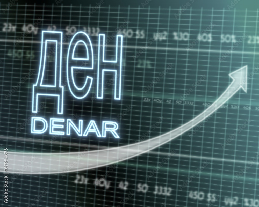 Macedonia Denar symbol on stock market graph Stock Illustration | Adobe ...
