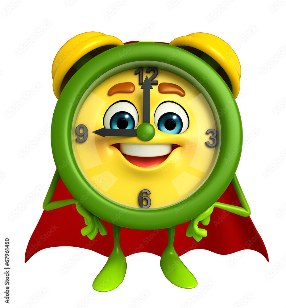 super Table clock character Stock Illustration | Adobe Stock