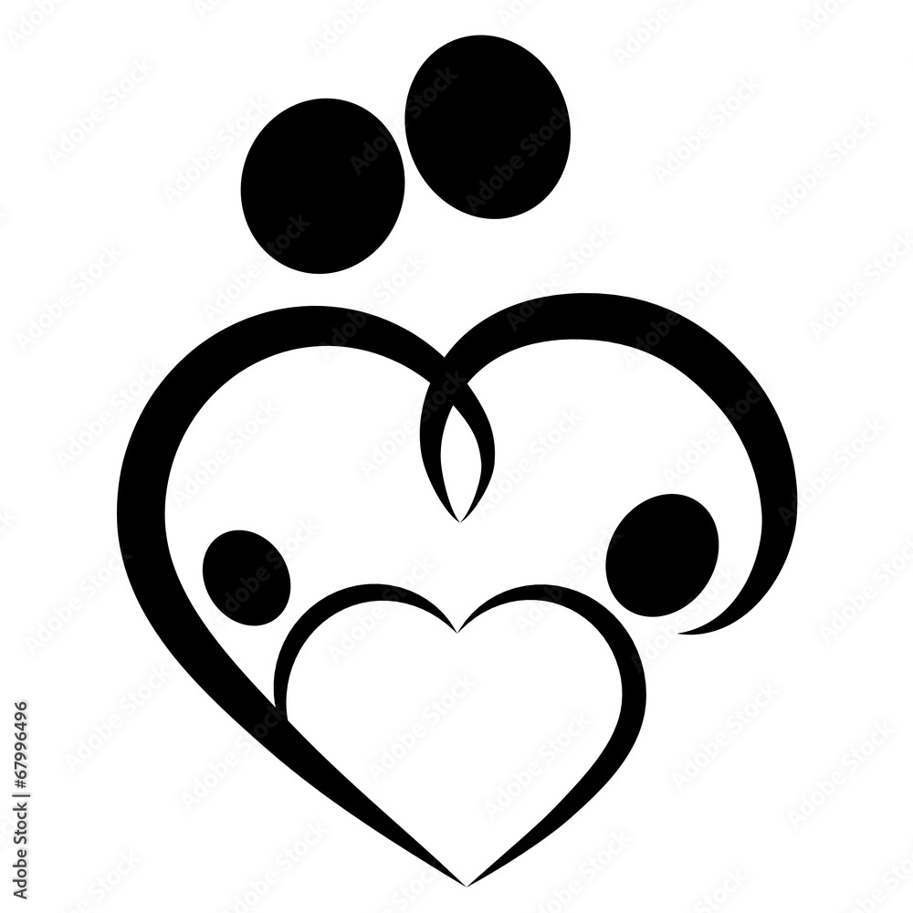 Famili heart, symbol - vector Stock Vector | Adobe Stock