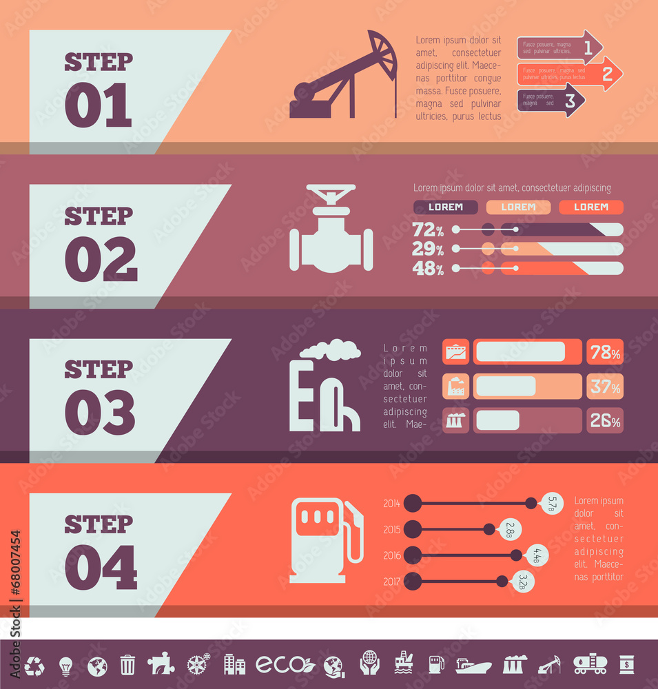 Oil Industry Infographic Template Stock Vector | Adobe Stock