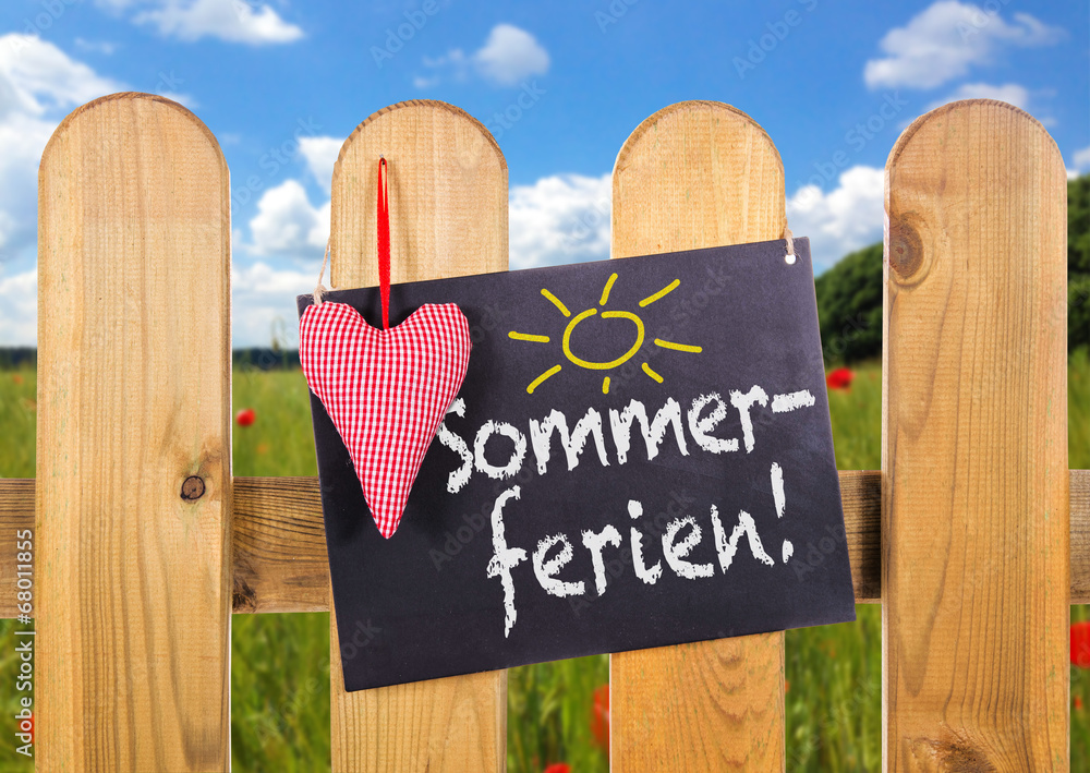 Sommerferien Schild Stock-Foto | Adobe Stock