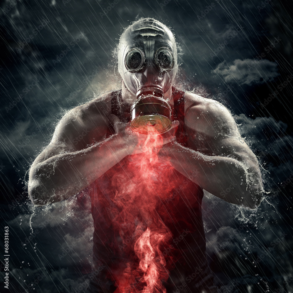 poisonous red smoke Stock Photo | Adobe Stock