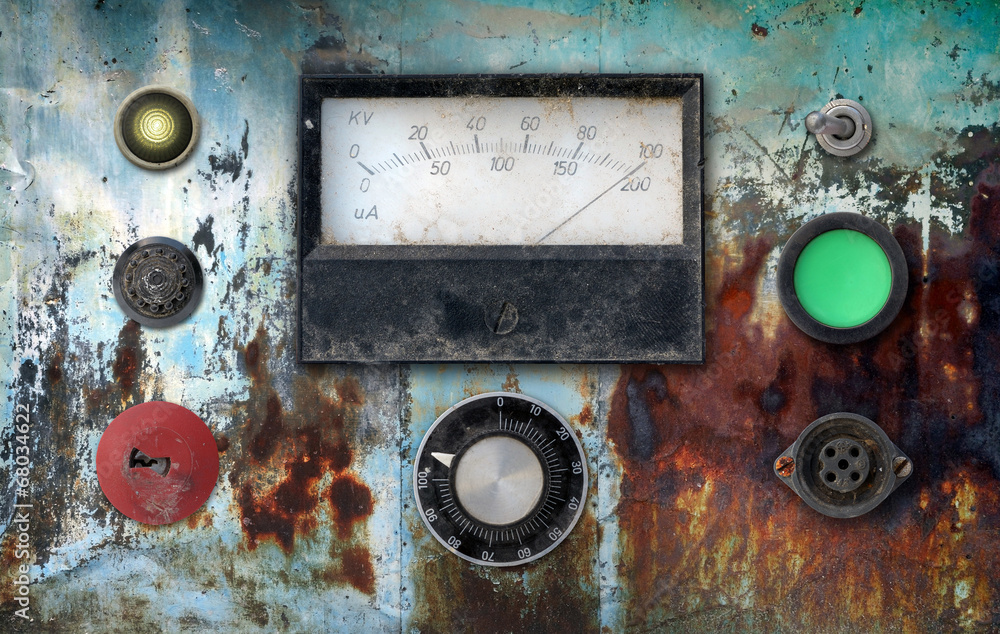 vintage ampere meter control panel Stock Photo | Adobe Stock