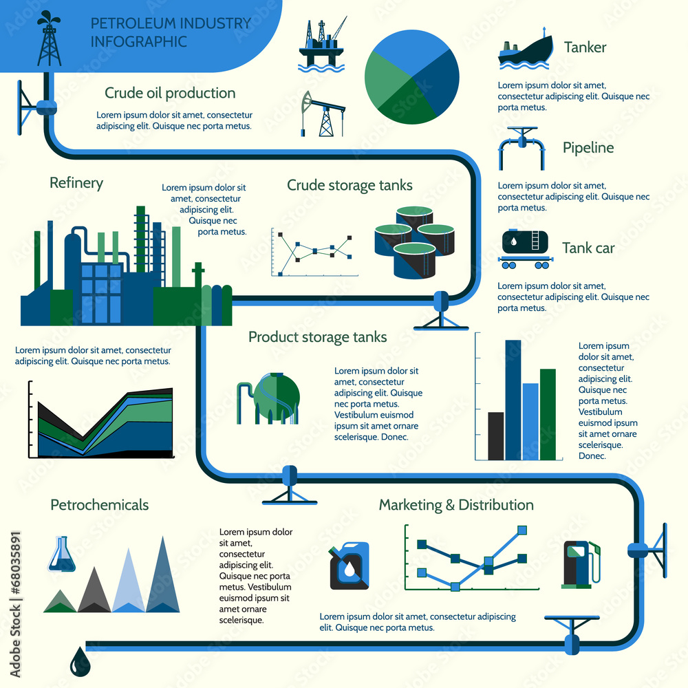Oil production infographics Stock Vector | Adobe Stock