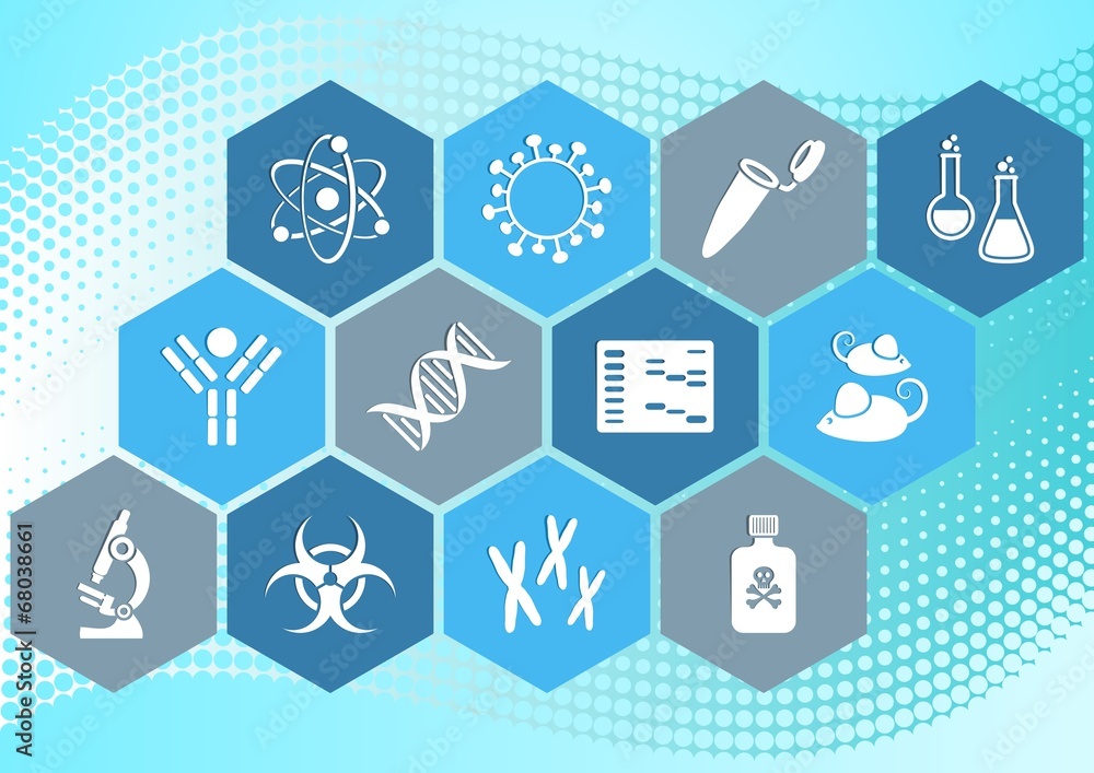 Biology science icons Stock Vector | Adobe Stock