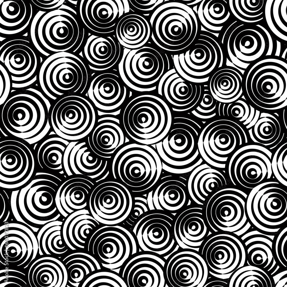 Black and white circles seamless pattern. Stock Vector | Adobe Stock