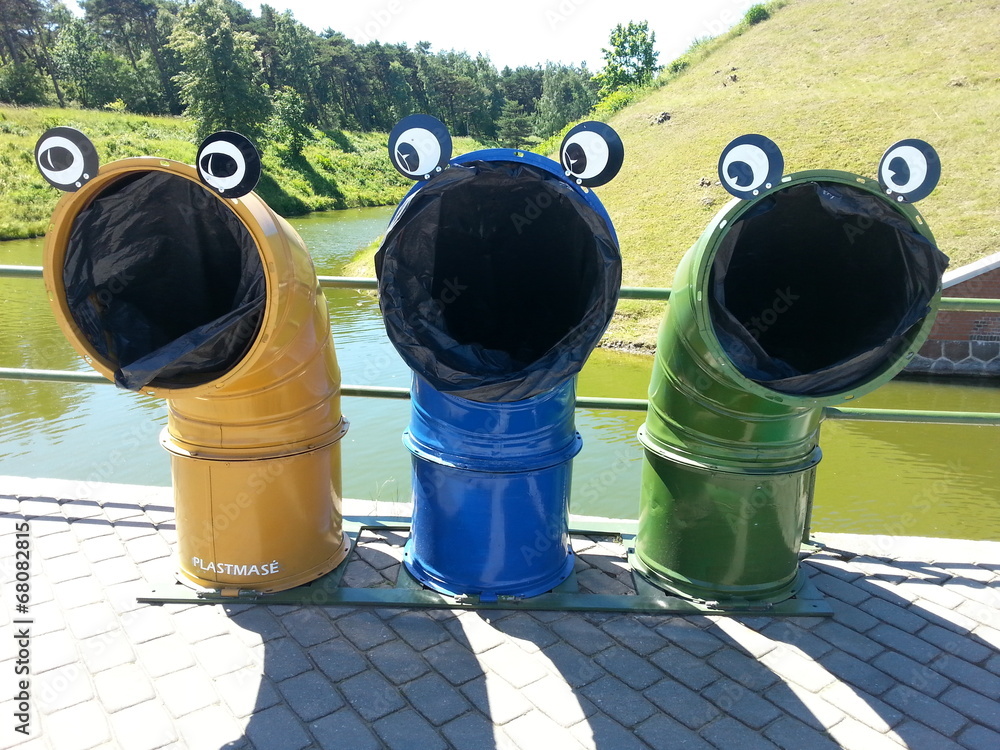 Funny trash bin Stock Photo | Adobe Stock