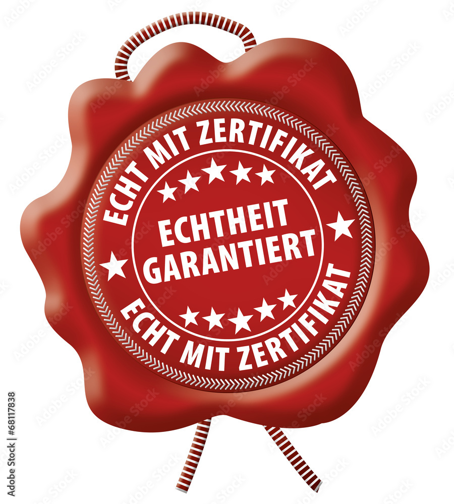 Echtheit garantiert - Echt mit Zertifikat Stock-Vektorgrafik | Adobe Stock