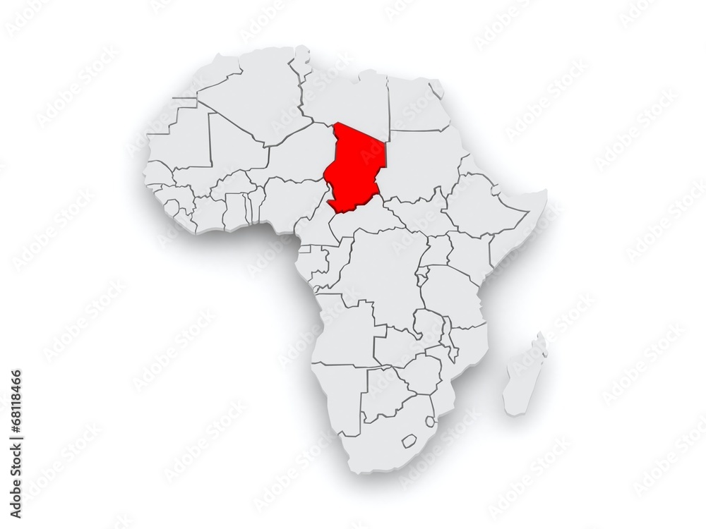 Chad world map