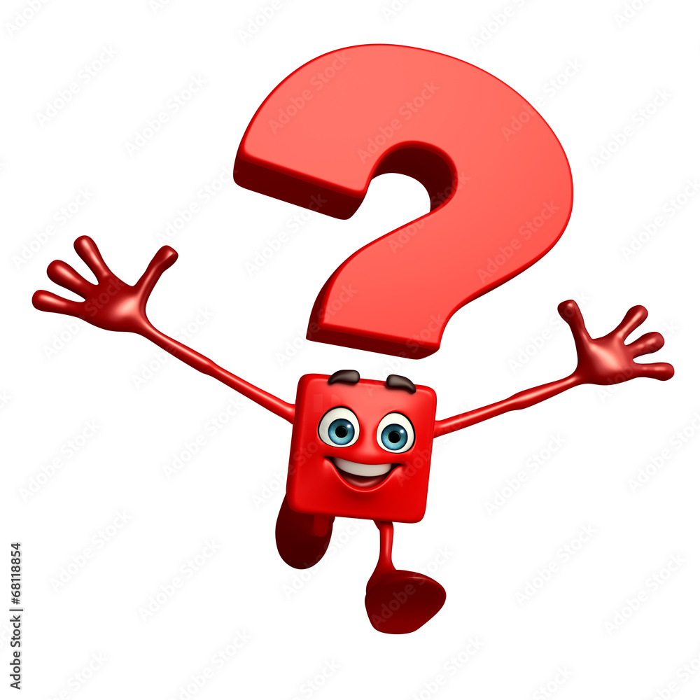 Question Mark character with hello pose Stock Illustration | Adobe Stock