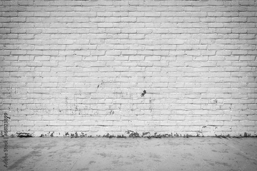 Background interior: brick wall and concrete floor Stock Photo | Adobe ...