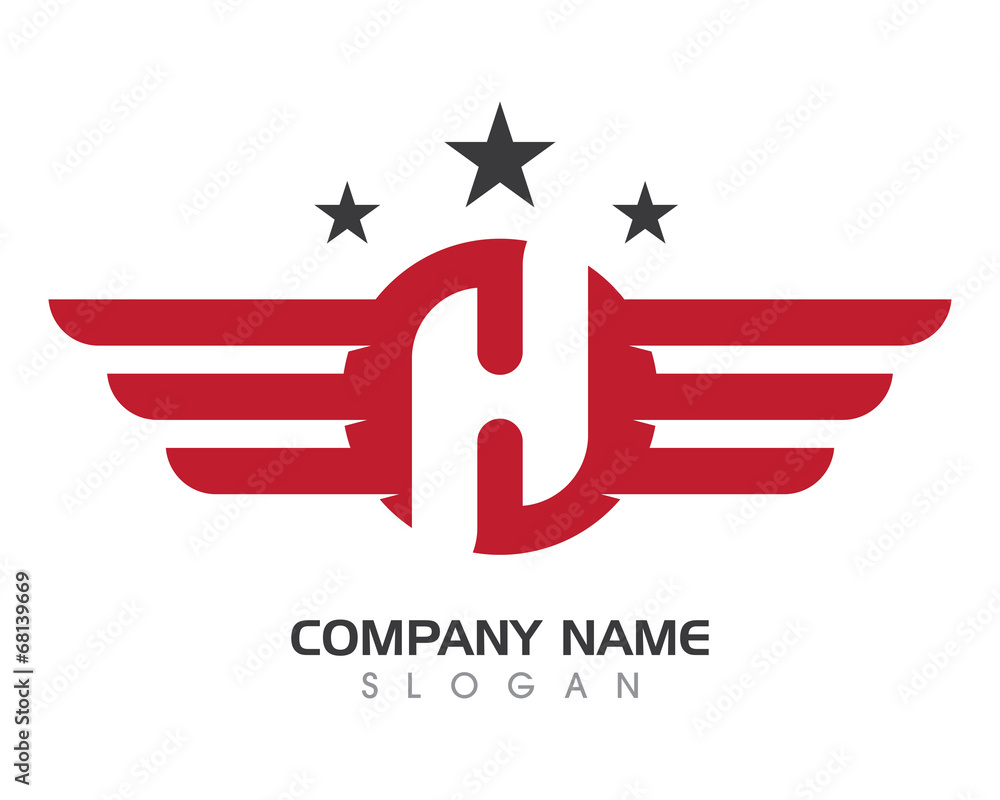 H Wing Logo Stock Vector | Adobe Stock