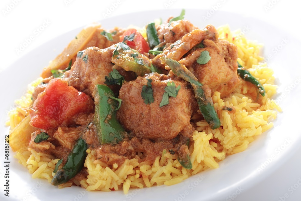 traditional indian pakistani curry with pilau rice Stock Photo | Adobe ...