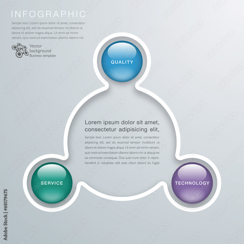 Infographics Vector Background 3-Step Process Stock Vector | Adobe Stock