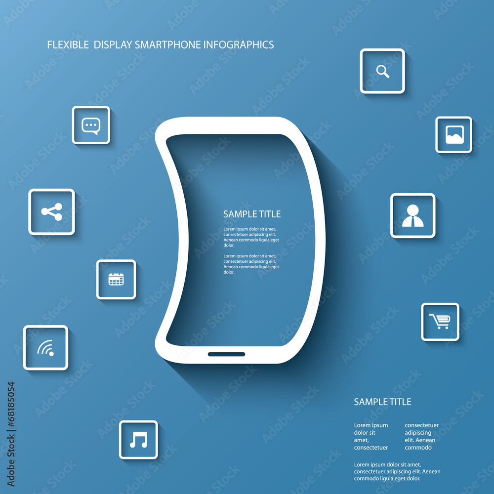 Flexible display smartphone infographics Stock Vector | Adobe Stock
