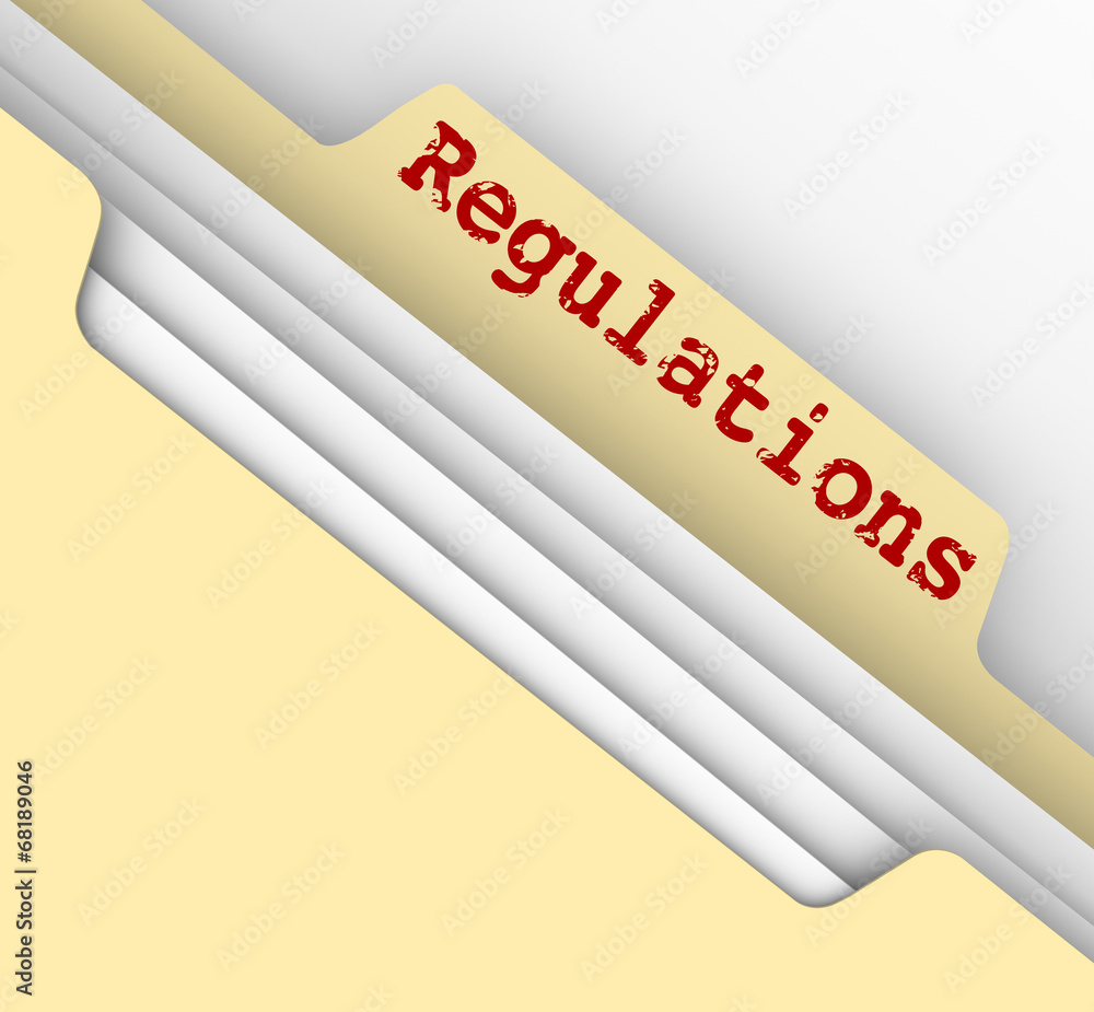 Regulations Word Red Ink File Manila Folder Tab Documents Stock ...