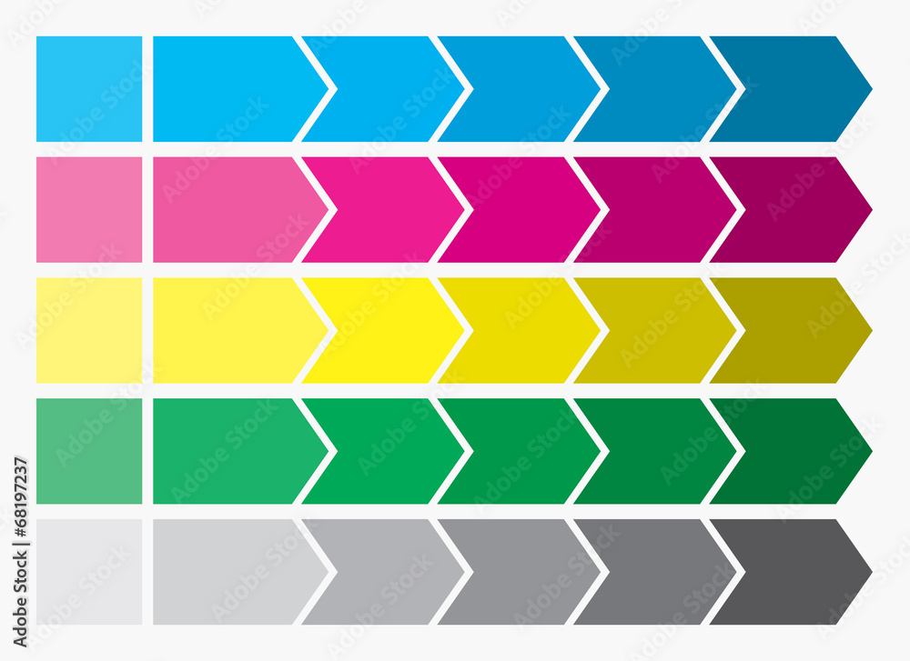 Flat design. Process arrows boxes. Step by step set. Five steps. Stock ...