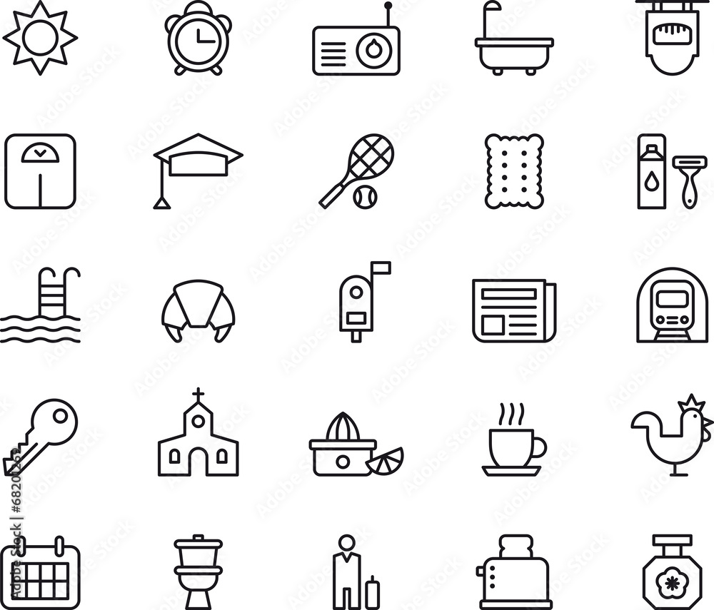 Good Morning icons Stock Vector | Adobe Stock