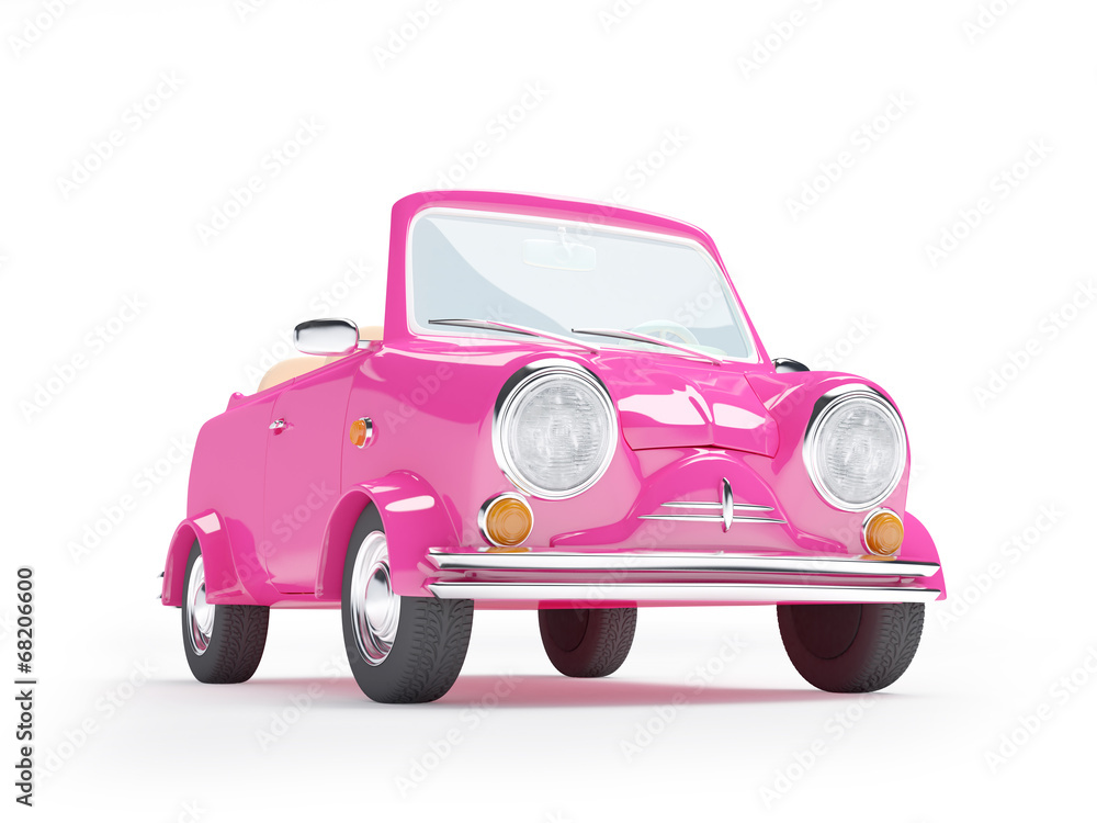 pink small car Stock Illustration | Adobe Stock