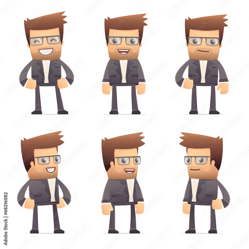 set of director character in different poses Stock Vector | Adobe Stock
