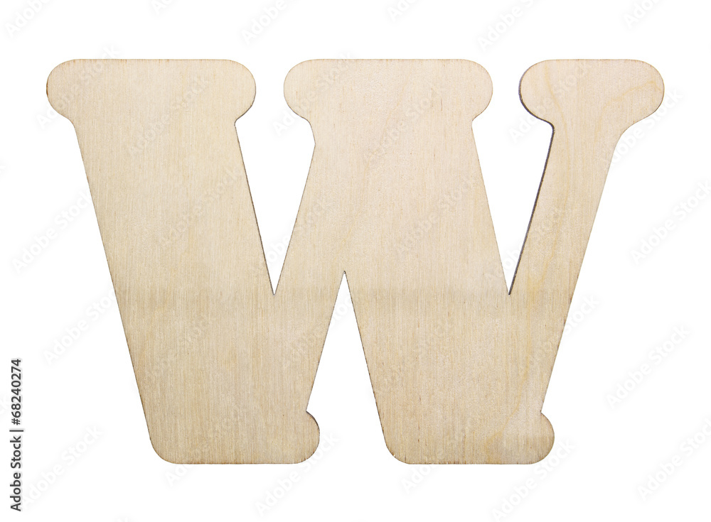 One letter of wooden alphabet isolated on white . Stock Photo | Adobe Stock