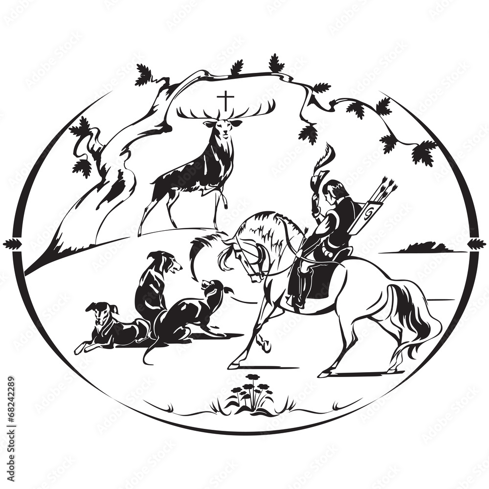 St Hubert 1 vector de Stock | Adobe Stock