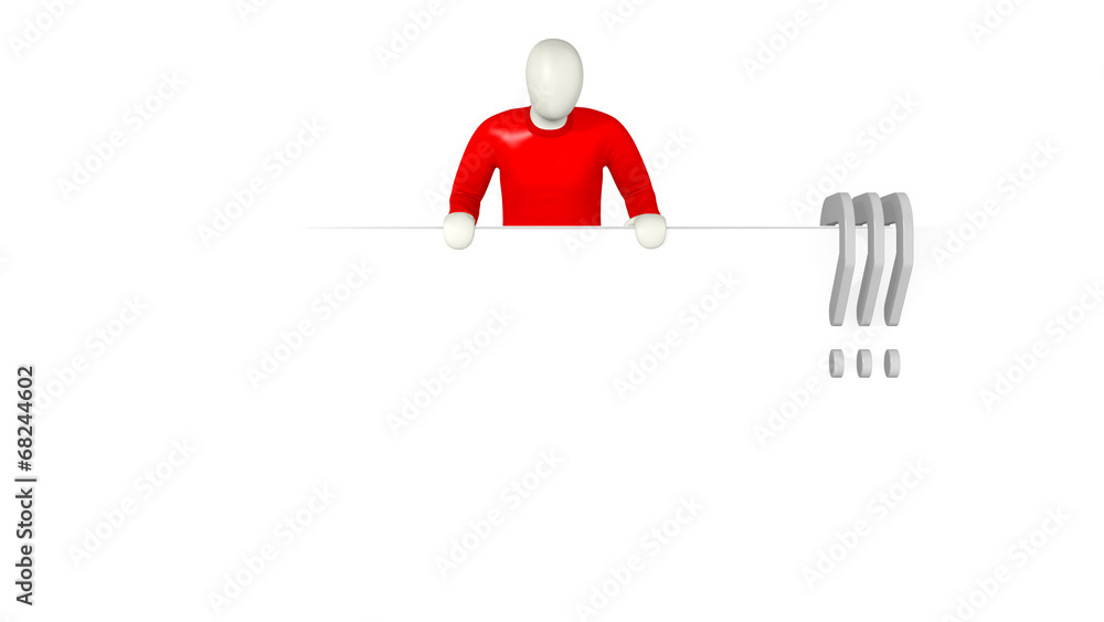 3d human figure behind empty white surface Stock Illustration | Adobe Stock