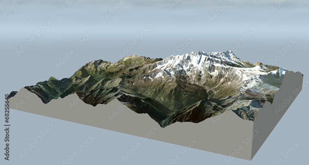 Cartina Monte Rosa vista aerea Stock Illustration | Adobe Stock