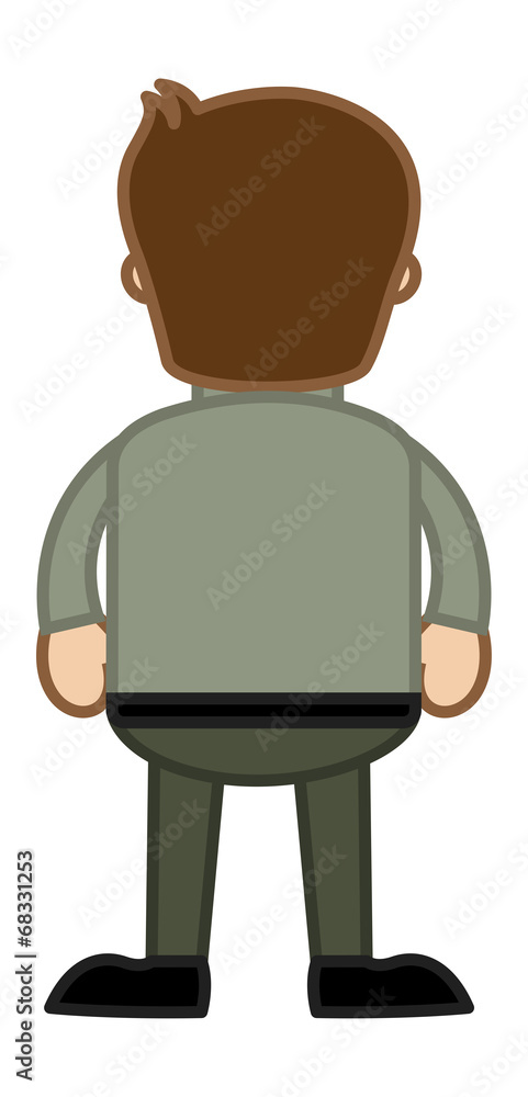 Man Standing Back - Cartoon Vector Stock Vector | Adobe Stock