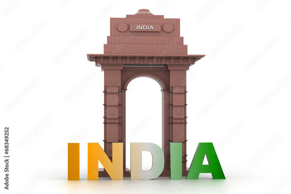 3d design of India gate with word India . Stock Illustration | Adobe Stock