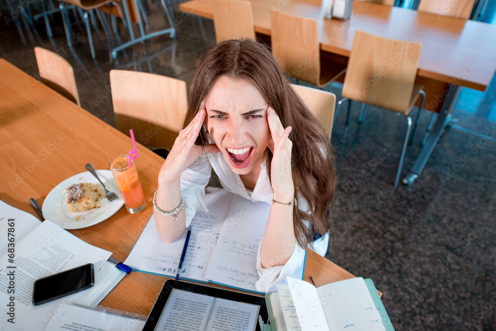 Girl studying hard at the University Stock-Foto | Adobe Stock