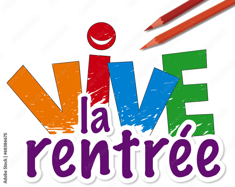 dessin coloriage vive la rentrée illustration kazy Stock Illustration ...