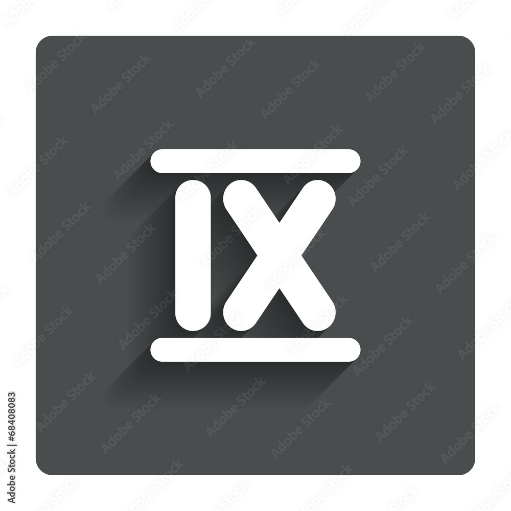 Roman numeral nine icon. Roman number nine sign. Stock Vector | Adobe Stock