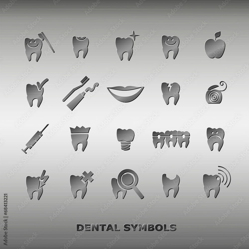 Set of dentistry symbols. Stock Vector | Adobe Stock