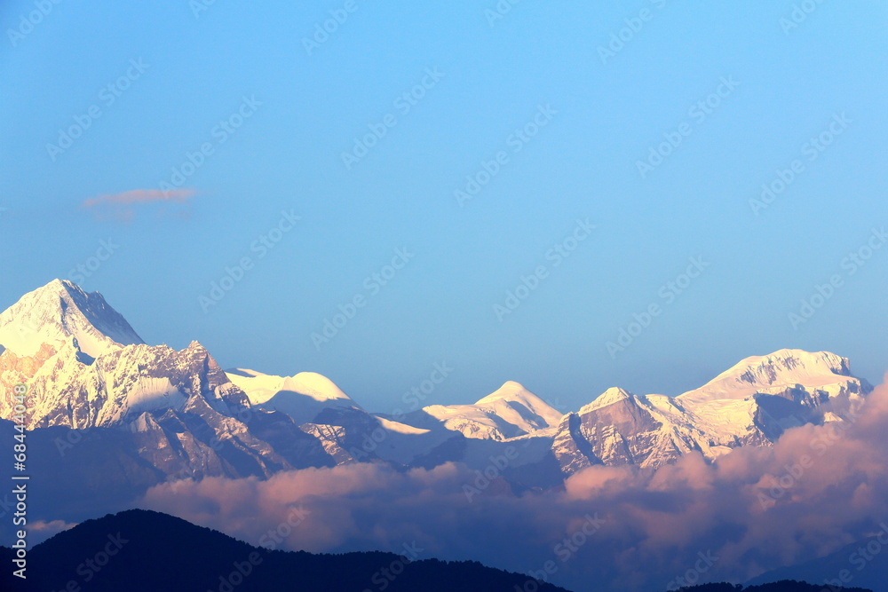 The Annapurna II and Lamjung Himal peaks. Himalayas-Nepal. 0525 Stock ...