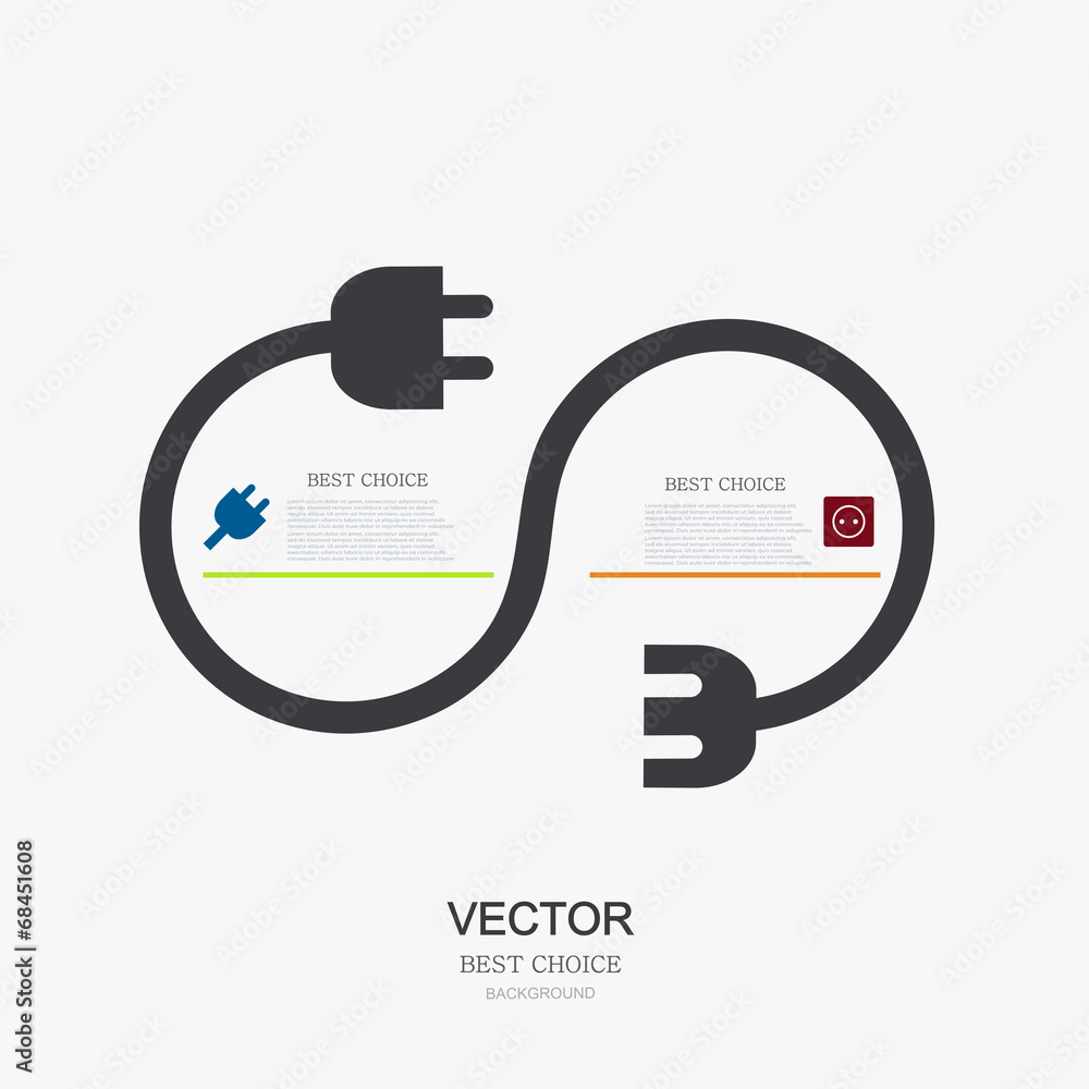 vector modern plug background. infographic. Stock Vector | Adobe Stock