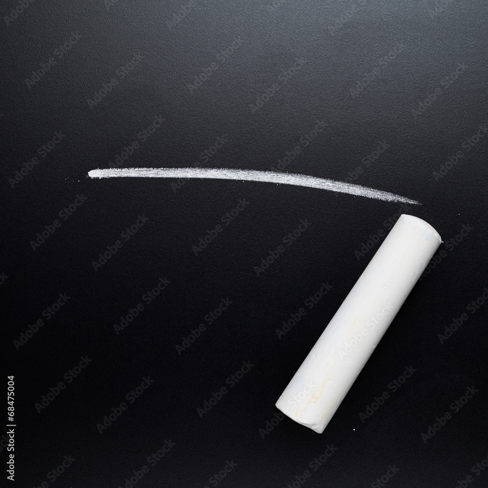 Drawn line next to a piece of chalk Stock Photo | Adobe Stock