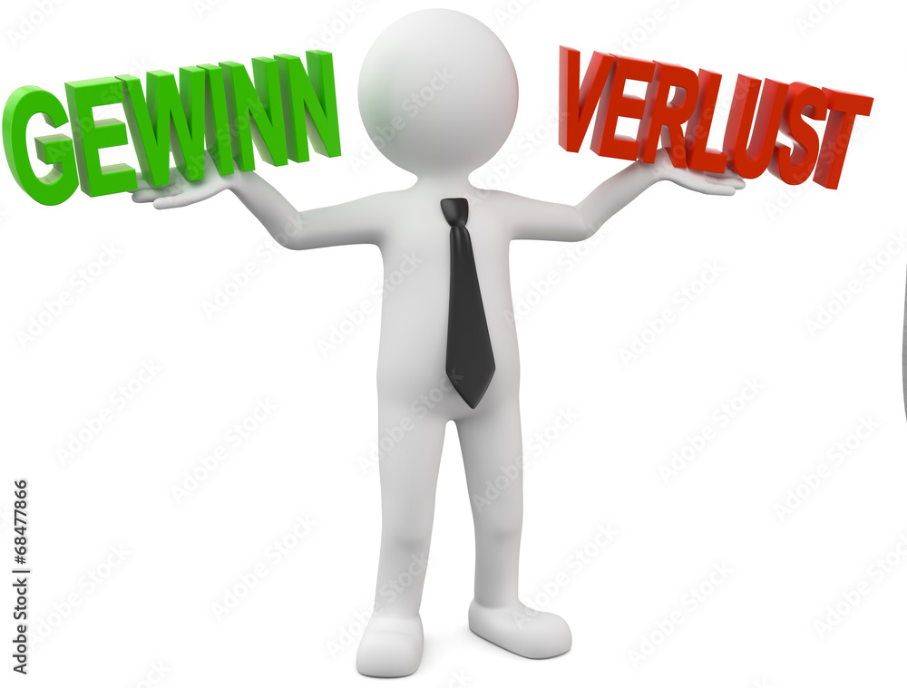 3d Männchen Gewinn Verlust Stock-Illustration | Adobe Stock
