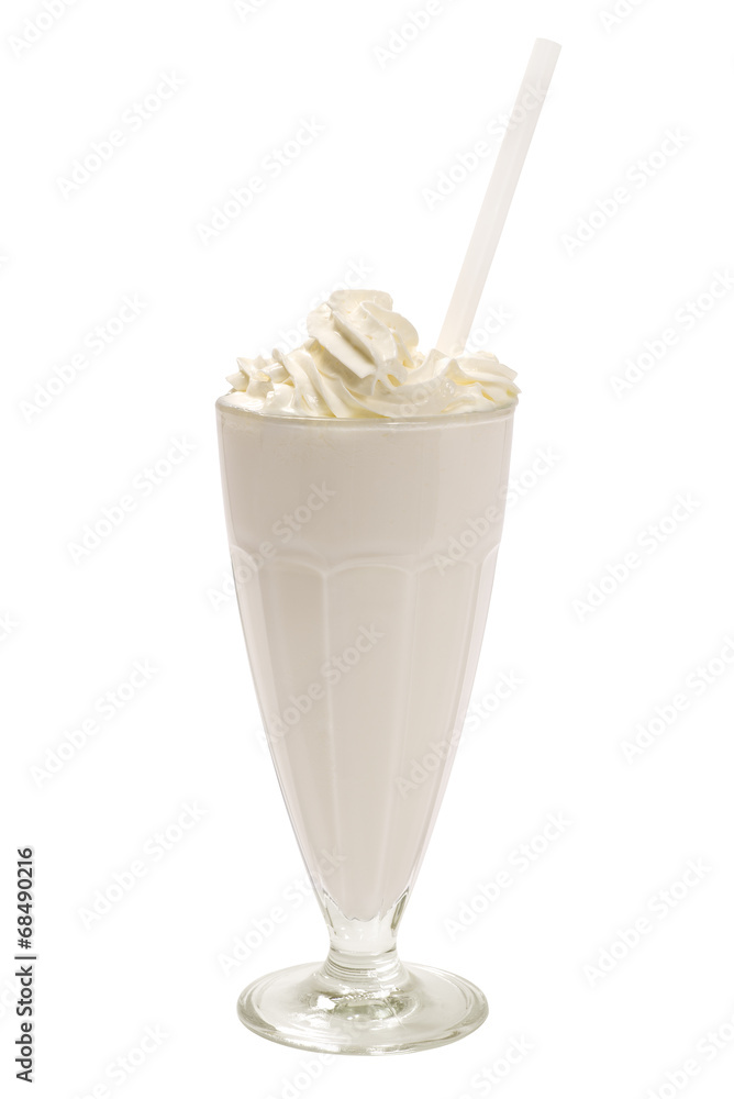 milkshake in a tall glass Stock Photo | Adobe Stock