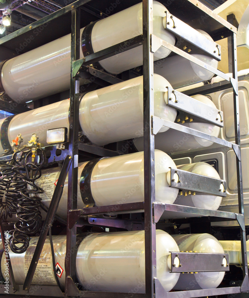 CNG/NGV gas tanks for a heavy truck Stock Photo | Adobe Stock